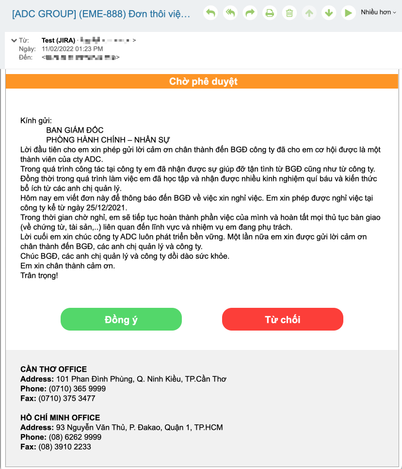 2. Hướng dẫn xét duyệt đơn xin nghỉ việc - ADC-Tài liệu hướng dẫn - Wiki ADC Group